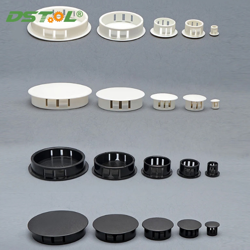 Snap on Plastic Plug Hole Cover Caps Wire Screw White/Black Covers Wall ...