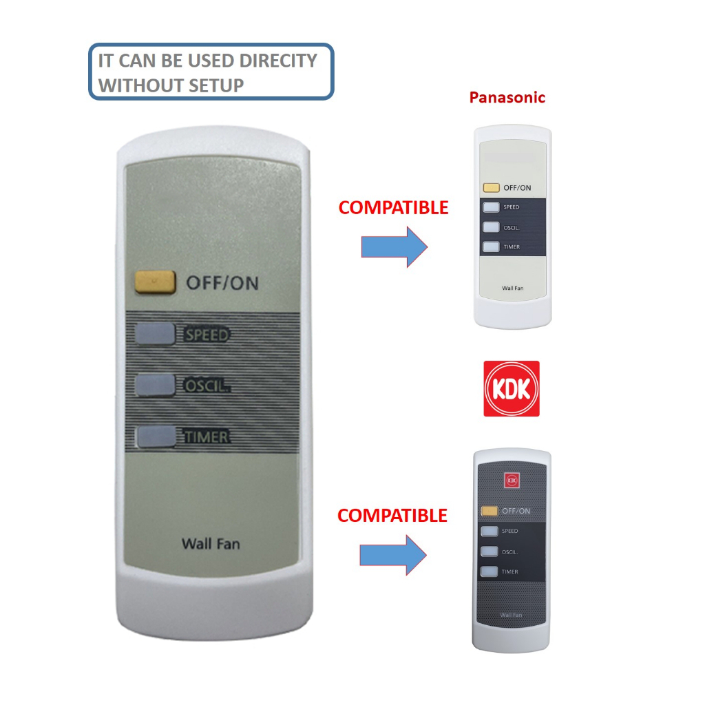 use for Panasonic KDK Fan Remote Control Wall fan | Shopee Singapore
