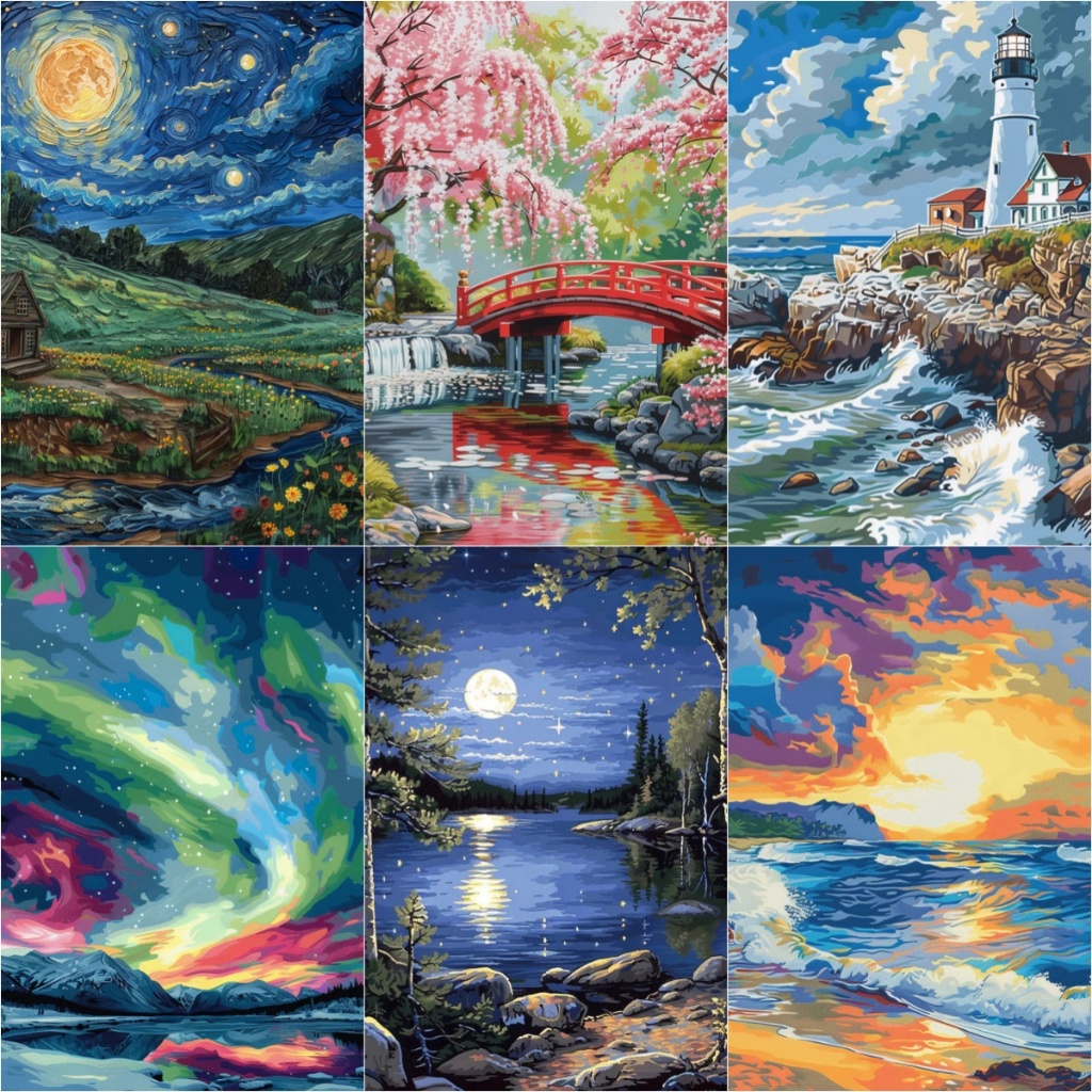 DROFE/paint by numbers/nature landscape/painting by number/diy/painting ...