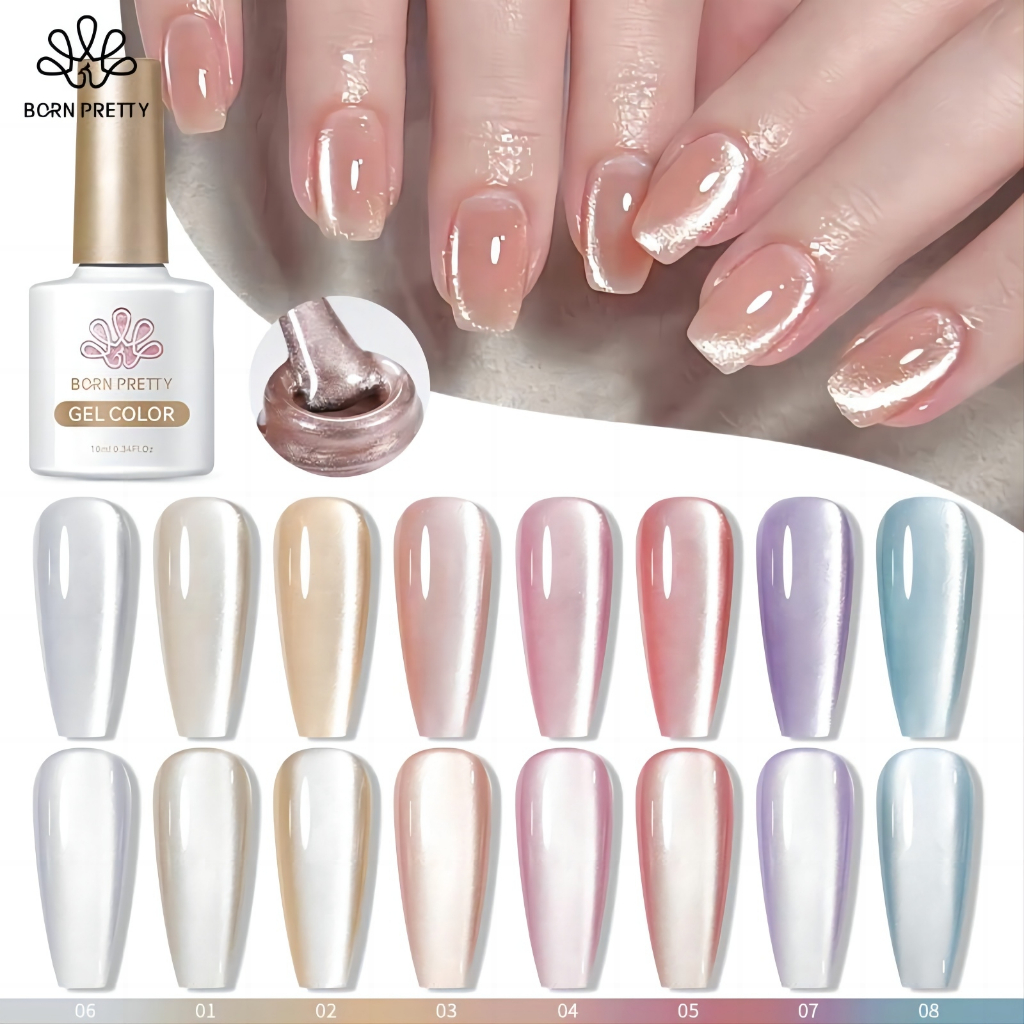 BORN PRETTY Nude Pink Moonlight Cat Magnetic Gel Super White Light ...