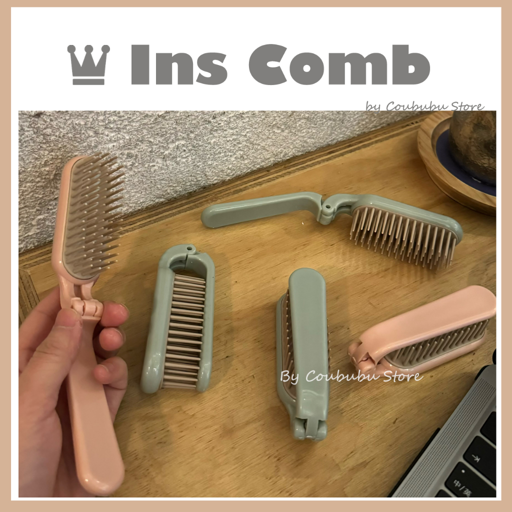 Coububu Japanese Ins Foldable Air Bag Comb Foldable Massage Hair Comb ...