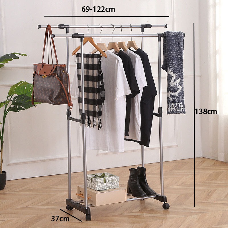 💥SG SELLER 💥Laundry Rack Adjustable Single & Double Pole Laundry ...