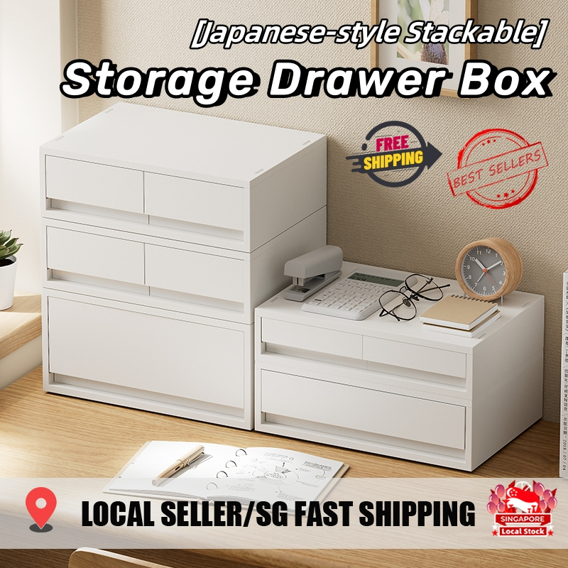 SG STOCK Stackable Storage Drawer Box/Desktop Organizer Drawer Storage ...