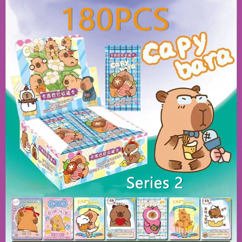 180 Capybara collection cards, good luck capybara, rare flash cards ...