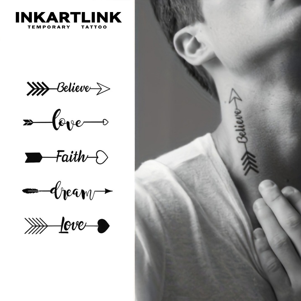 Arrow of love temporary tattoo stickers, waterproof long-lasting magic ...