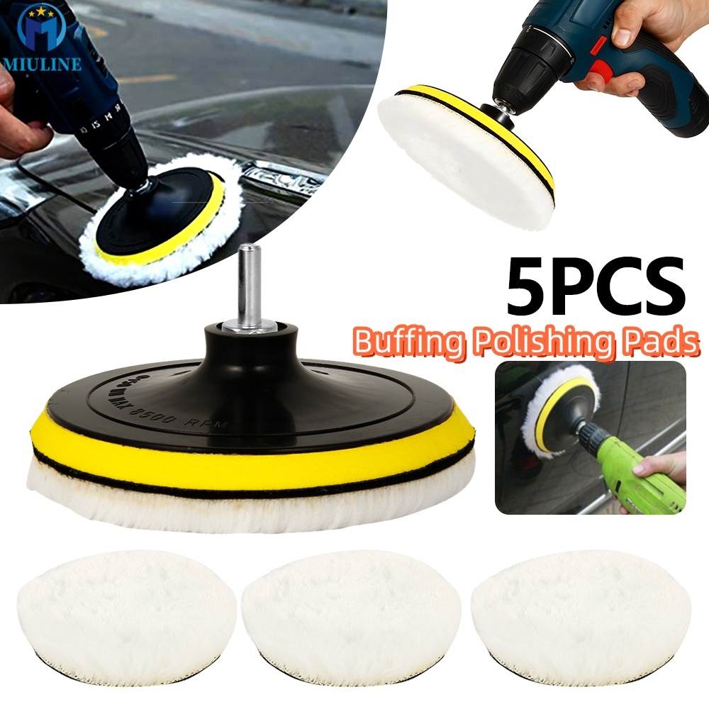 5pcs 6 inch Buffing Polishing Pads Set Automobile Wool Polisher Drill ...