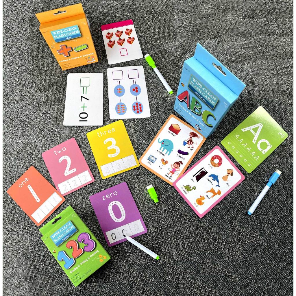Children Abc Letter & Numbers & Shapes & Colors Flash Cards Alphabet ...