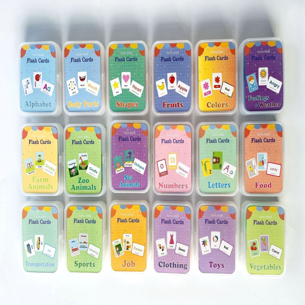 22 types Kids Learning Flash cards Toddlers Educational Flashcard ...