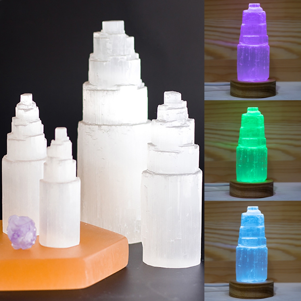 Natural White Selenite Gypsum Crystal Tower Skyscraper Castle Clear ...