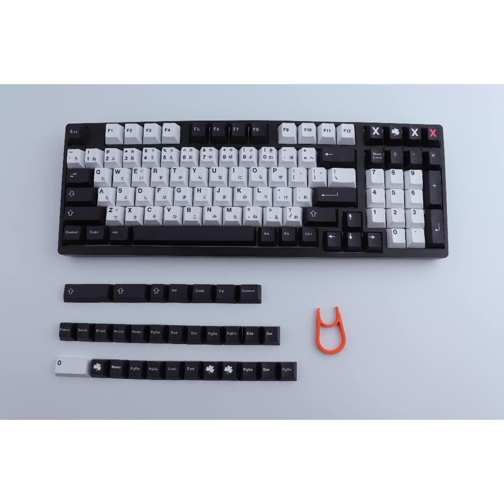 GMK black white japanese Keycap 129 Keys PBT Material Cherry Profile ...
