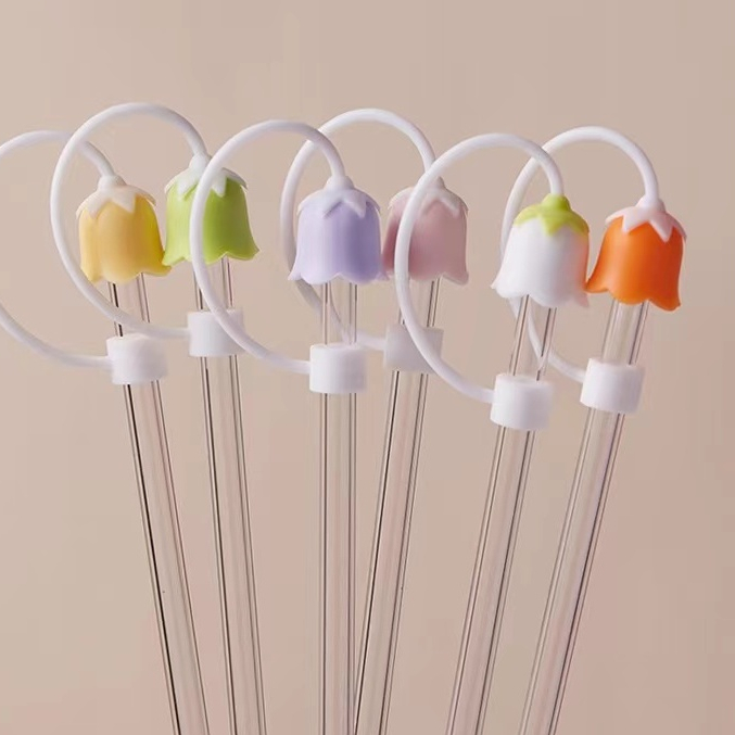 Straw hat suitable for 8mm straw cup accessories, reusable flower ...