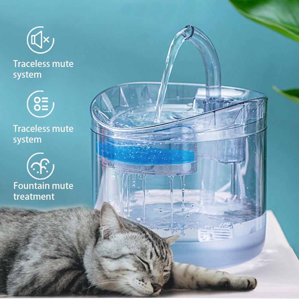 2L Intelligent Cat Water Fountain With Faucet Dog Water Dispenser ...