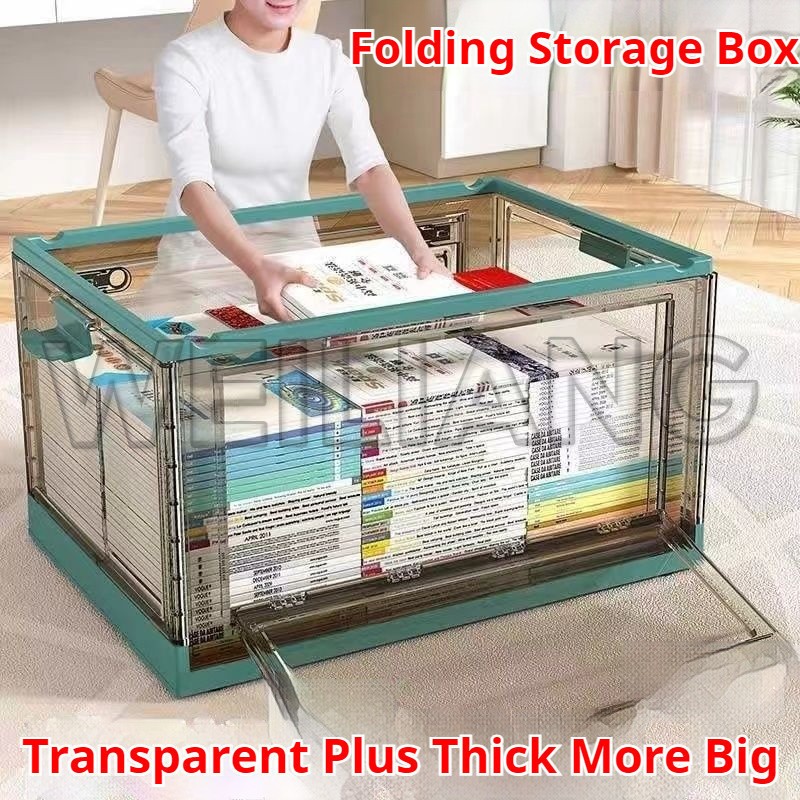 Transparent Book Storage Box With Pulley Foldable Book Box Student Book ...