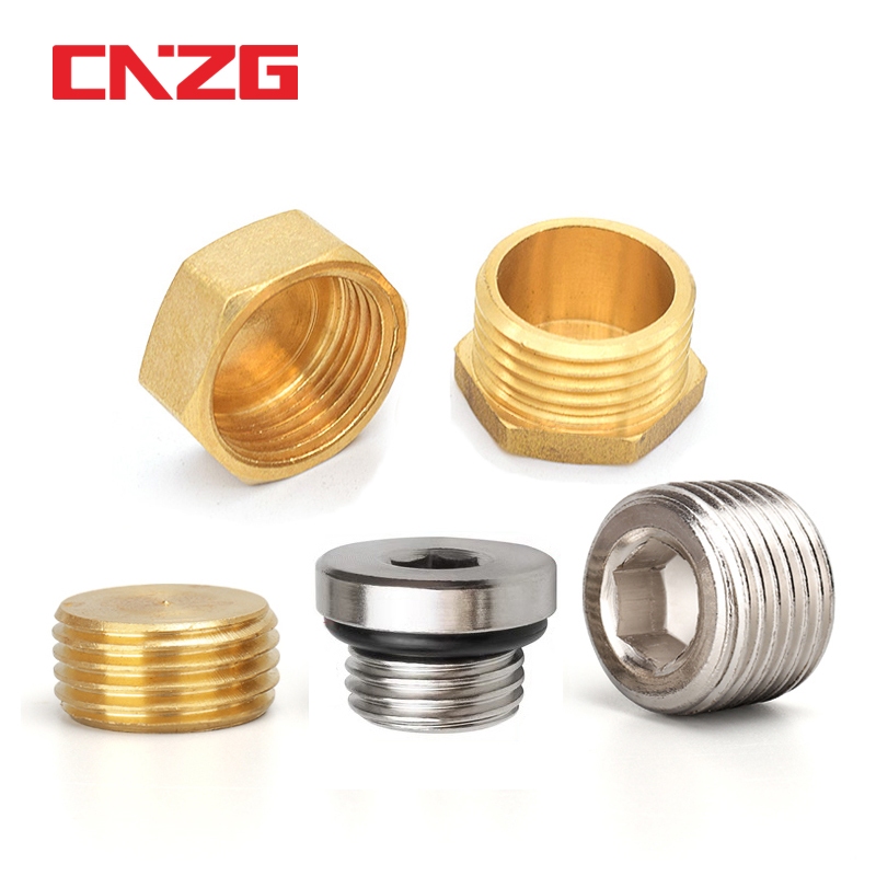 Copper/Iron Male Thread Adapter Brass Pipe Hex Head End Cap Plug ...