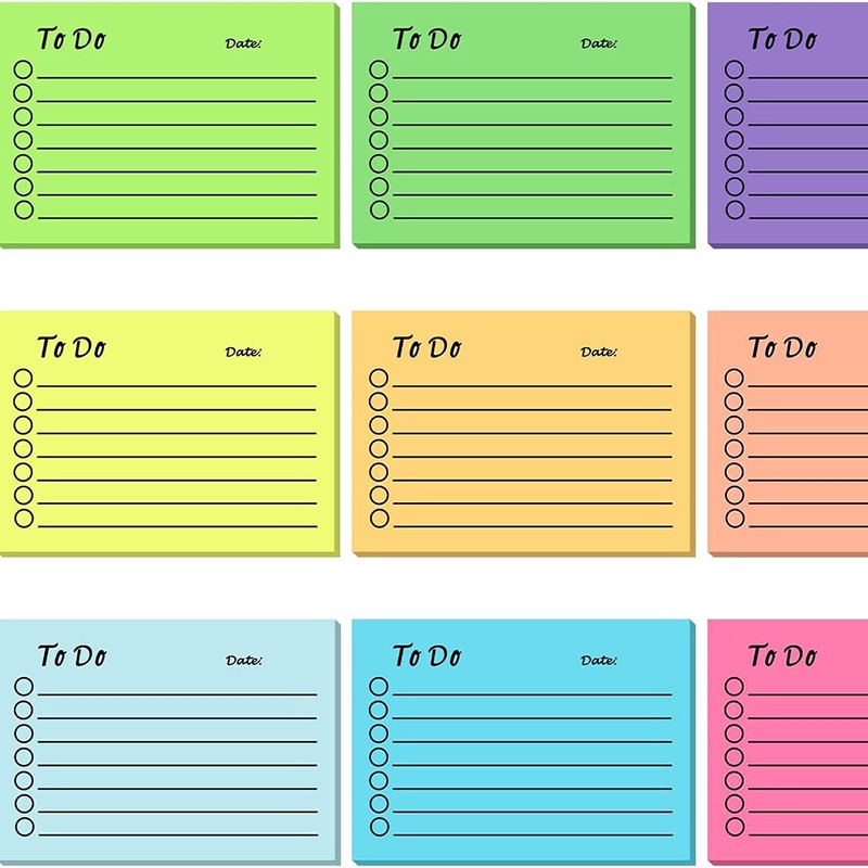 50 Sheets Fluorescent Color To Do List Memo Pads Kawaii Daily Planner ...