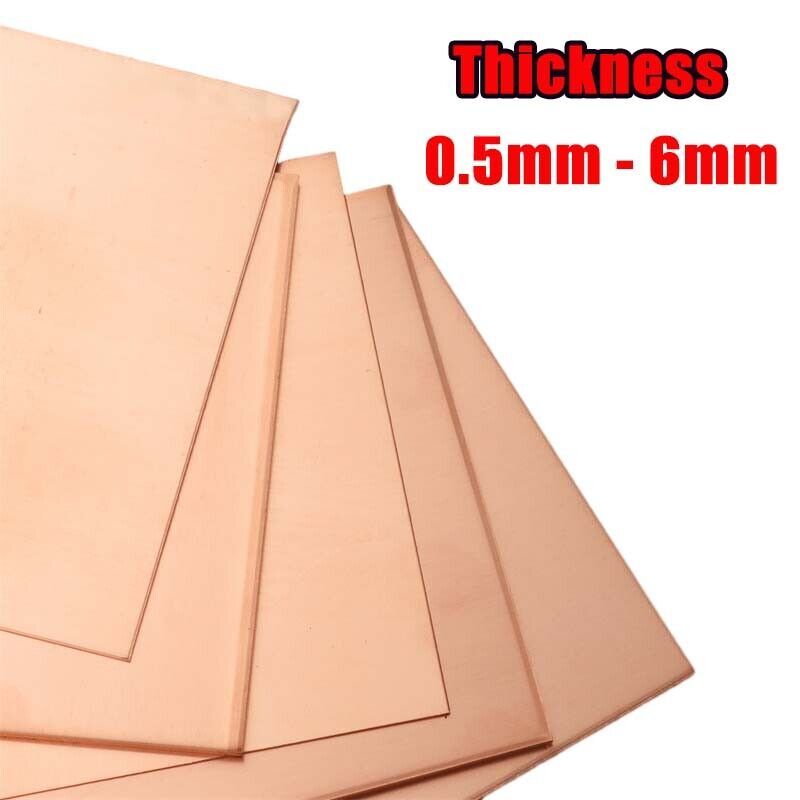0.5mm~6mm Thick T2 Pure Copper Plate/Sheet Copper Block Laser Cut 300mm ...