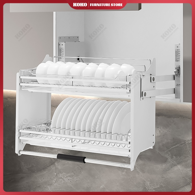 Kitchen lifting cabinet lifting basket 304 stainless steel dish storage ...