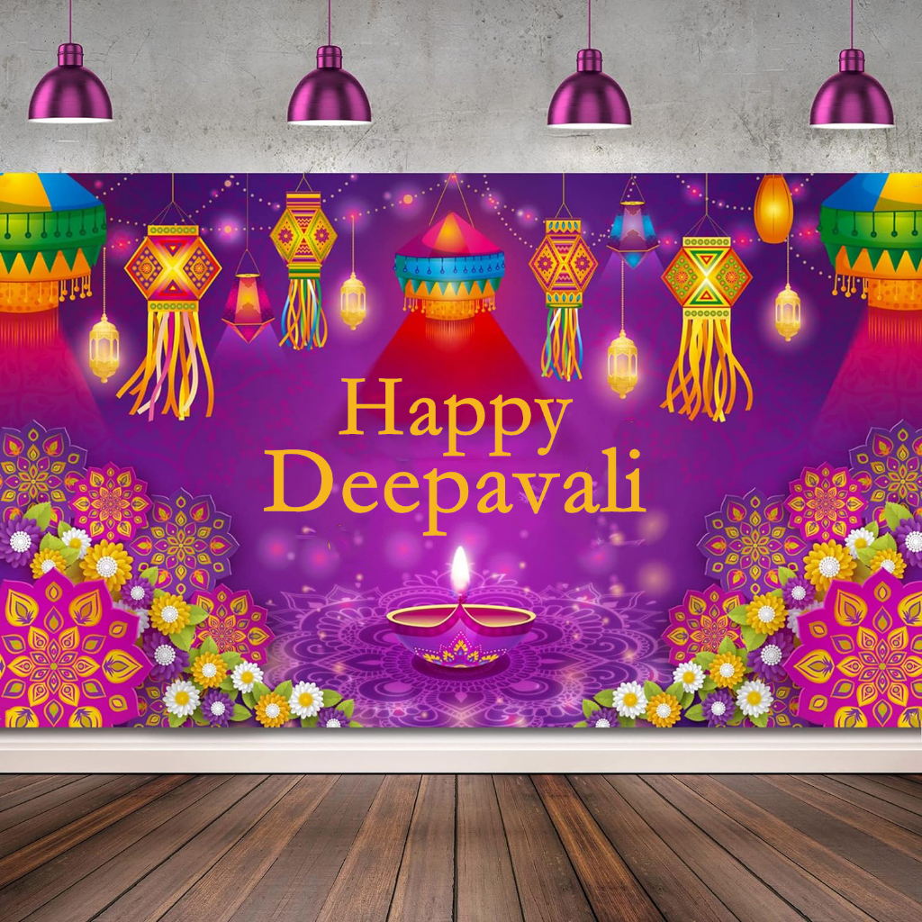 Happy Deepavali Photography Backdrop Banner Decor Deepavali Festival of ...