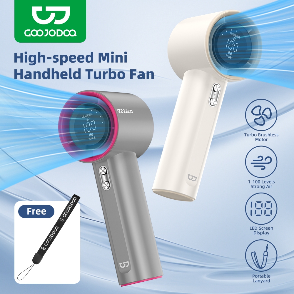 GOOJODOQ Portable Handheld Fan High Speed Turbo Fan 100 Gear Strong ...