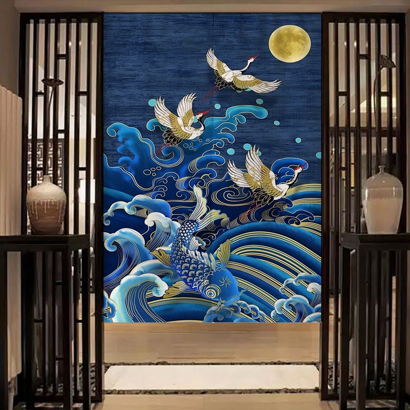 Japanese style window door curtains with rod modern living room bedroom ...