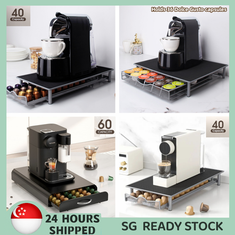 【SG READY STOCK】Drawer Type Coffee Capsules Shelves 40pcs Storage Stand ...