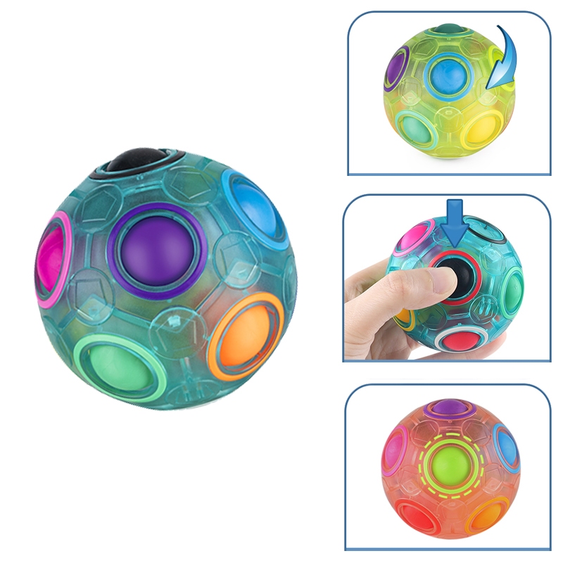 Rainbow Puzzle Ball Color-Matching Game Fidget Toy Stress Reliever ...