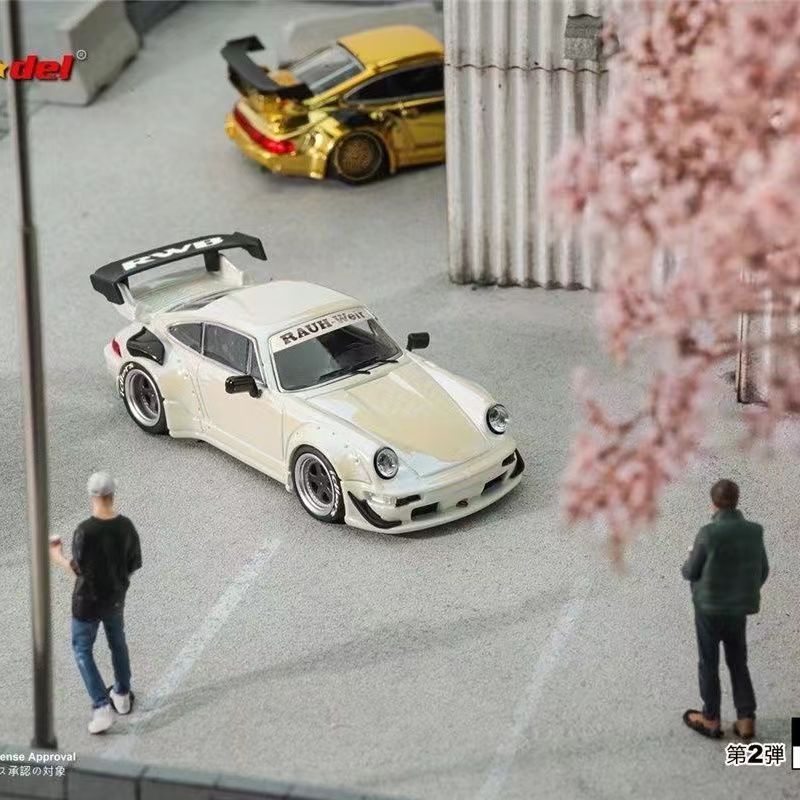 Star Model 1: 64 Porsche RWB 993 964 GT Plating Silver Pearl White ...