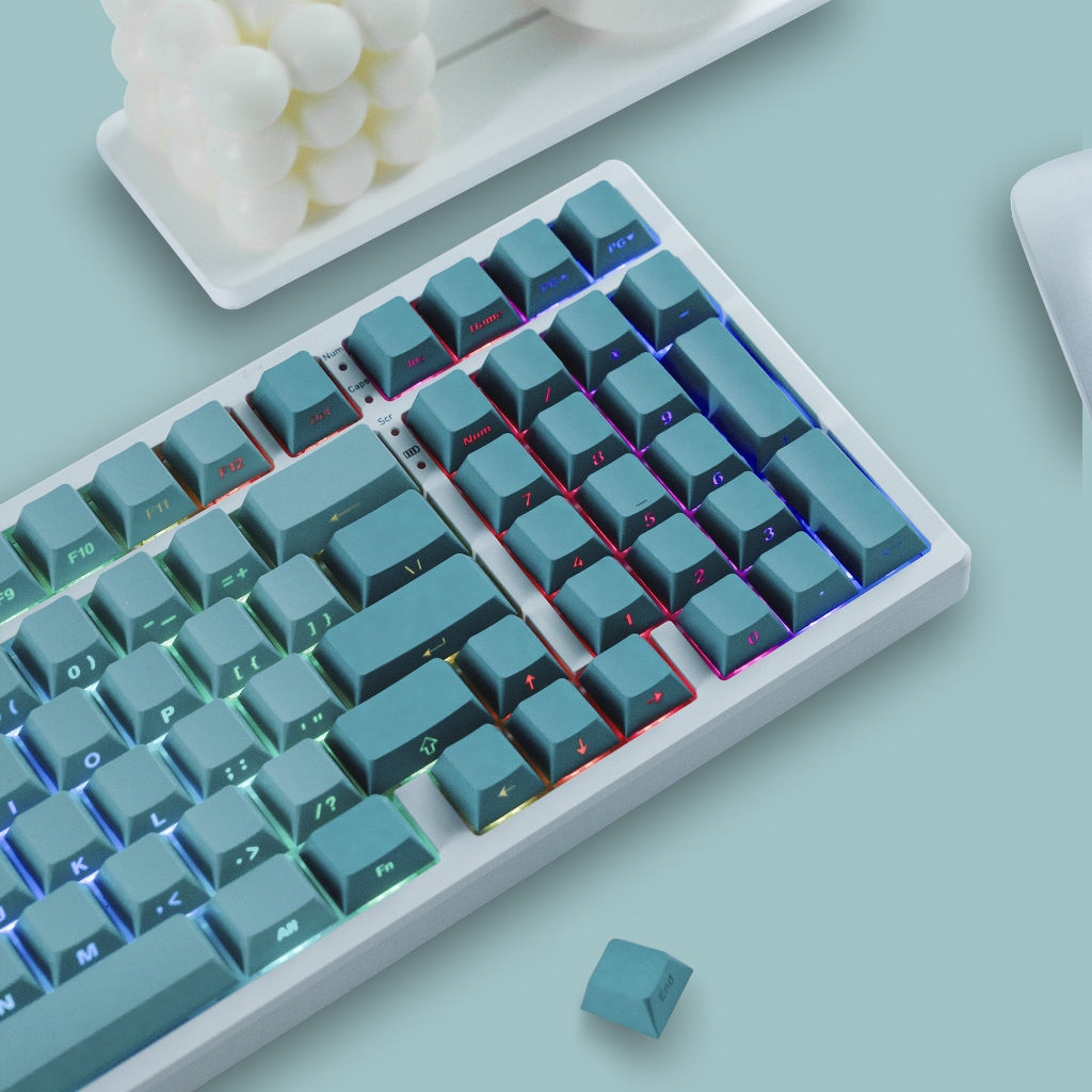XVX Horizontal Gradient Flowing Light Keycap Side Engraved Transparent ...