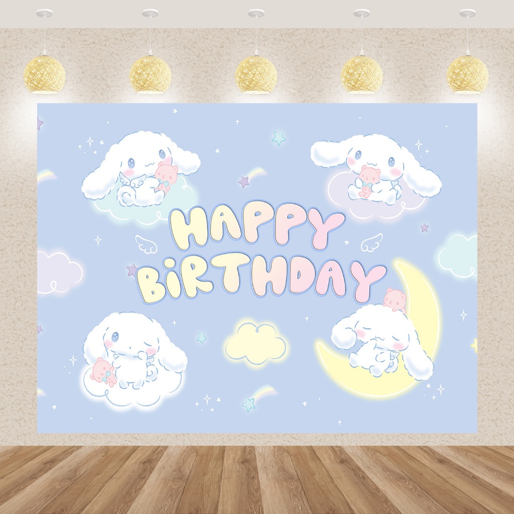 5x3ft Cinnamoroll Sanrio Photography Backdrop Sanrio Happy Birthday ...