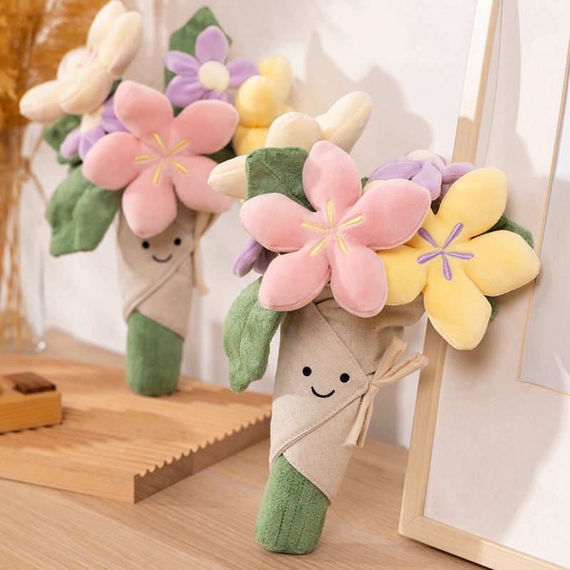 Cute Lifelike Jellycat Bouquet Flower Plush Stuffed Toys Potted Flower ...