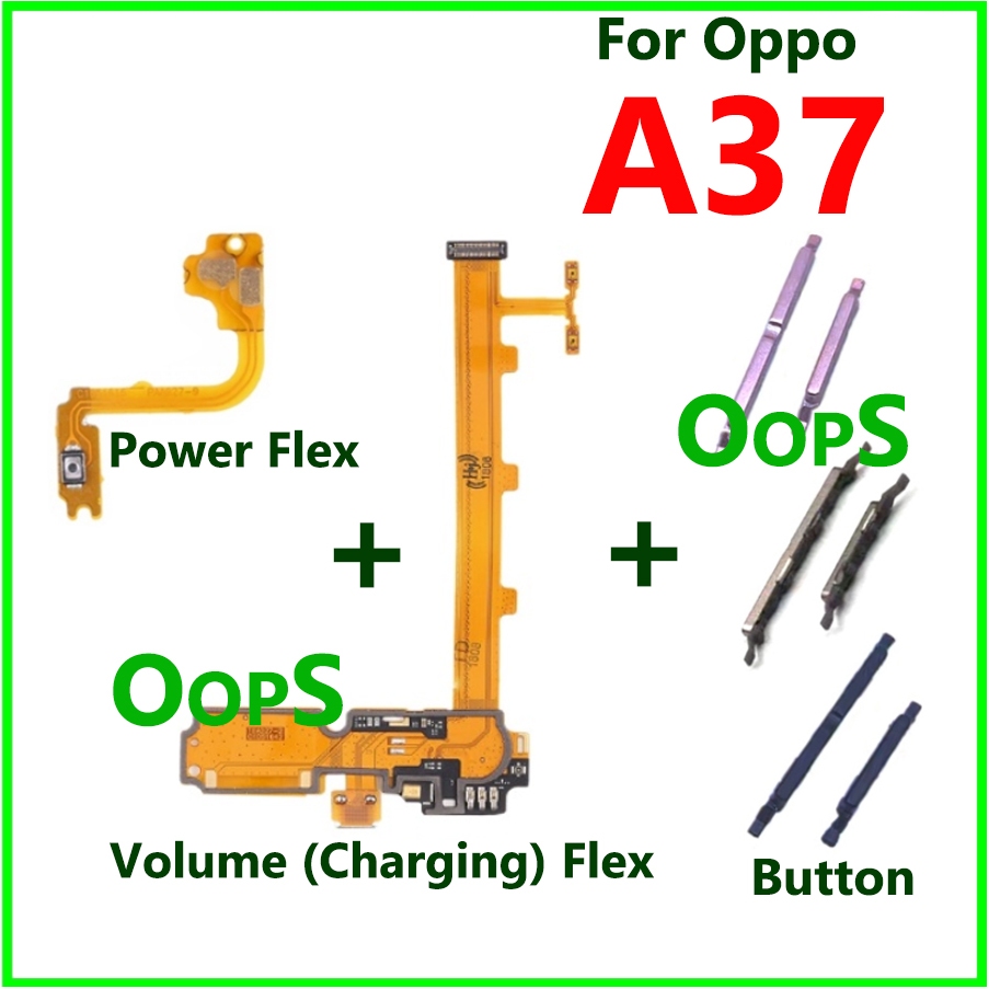 Power volume button flex For OPPO A37 on / off ( Charging Board ) Side Up Down Buttons Ribbon ...