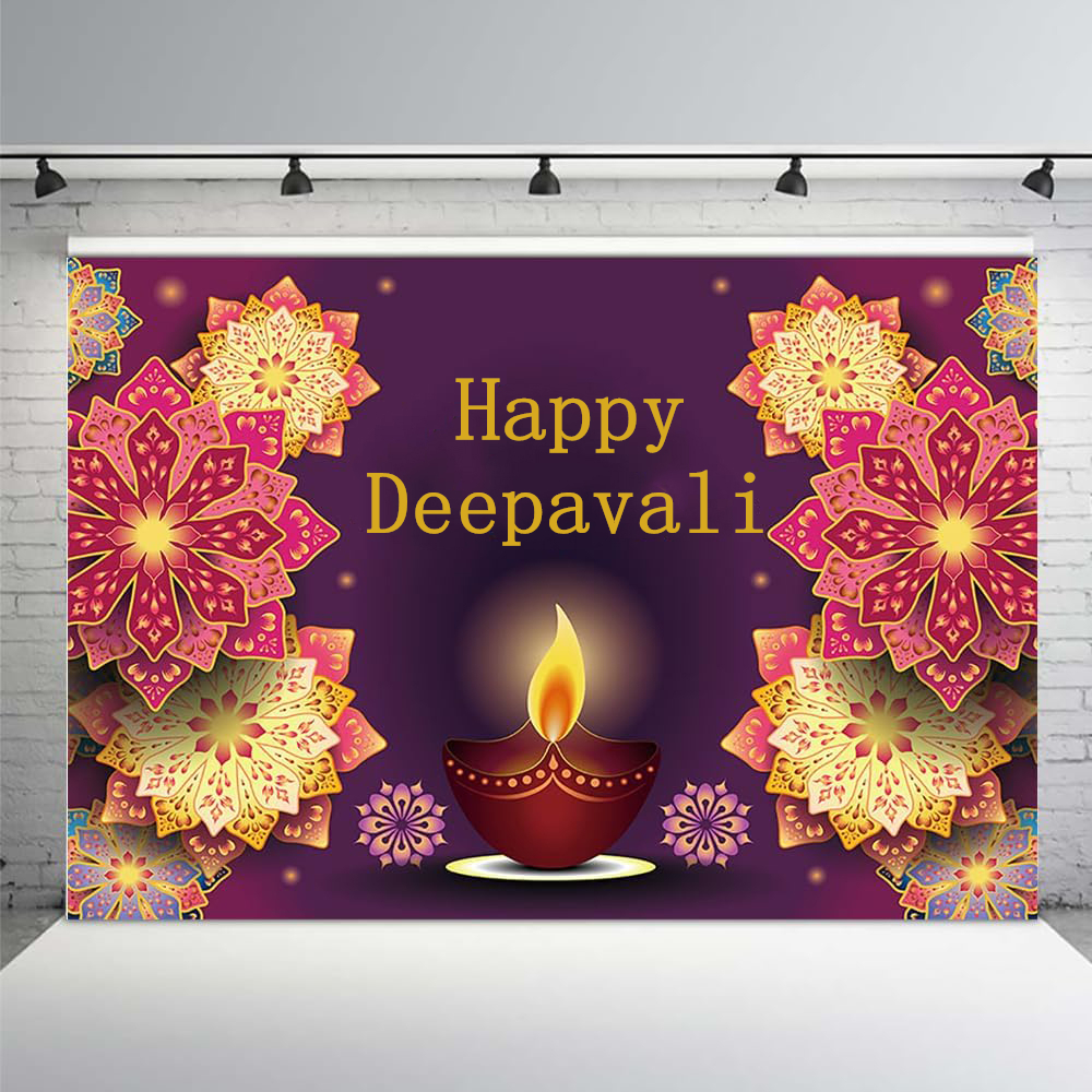 Happy Deepavali Floral Photography Backdrop for Home Indian Deepavali ...