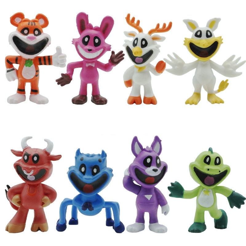 8Pcs/Set Smiling Critters 2 Figure Model Cartoon Bearhug Hopscotch ...