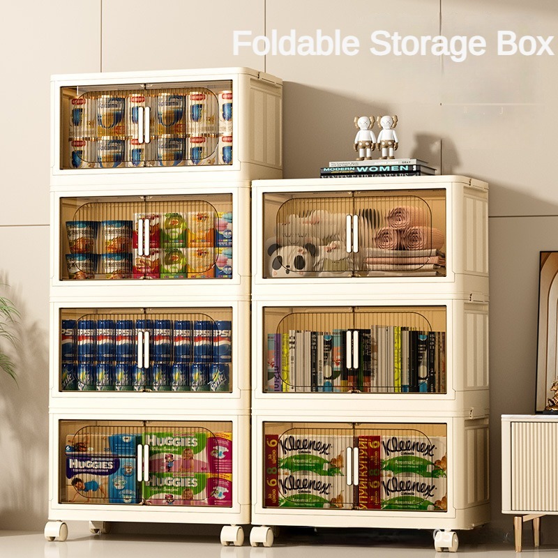 Foldable Storage Box 1/2/3/4/5 Layers Stackable Storage Cabinet Storage ...