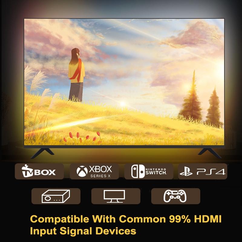 Ambient TV PC Backlight Led Strip Lights HDMI 2.0 Devices USB RGB Tape ...