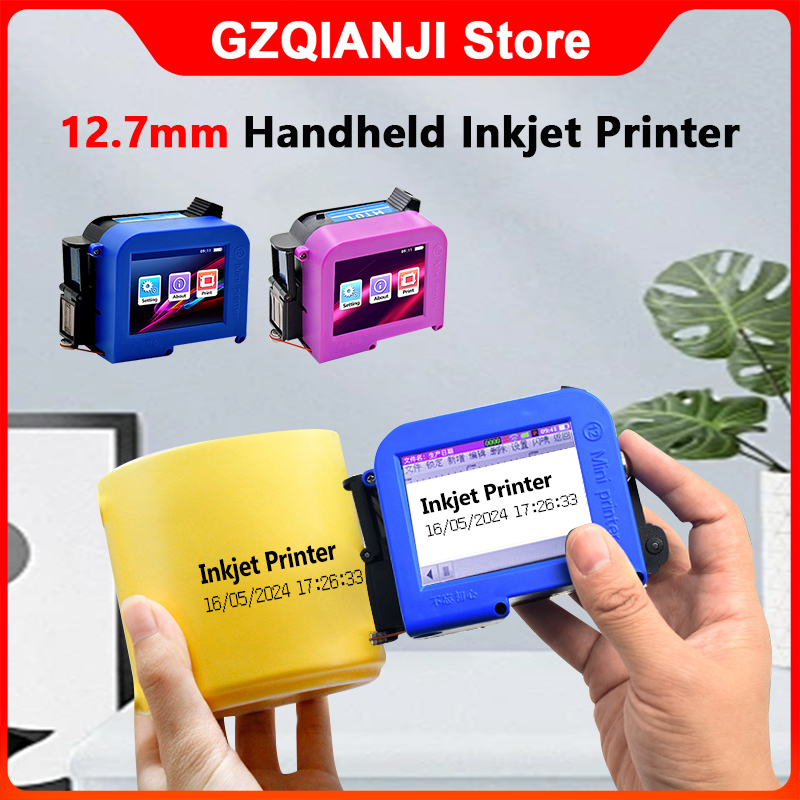 Mini Handheld Inkjet Printer 12.7mm Logo Barcode QR Code Date Number ...