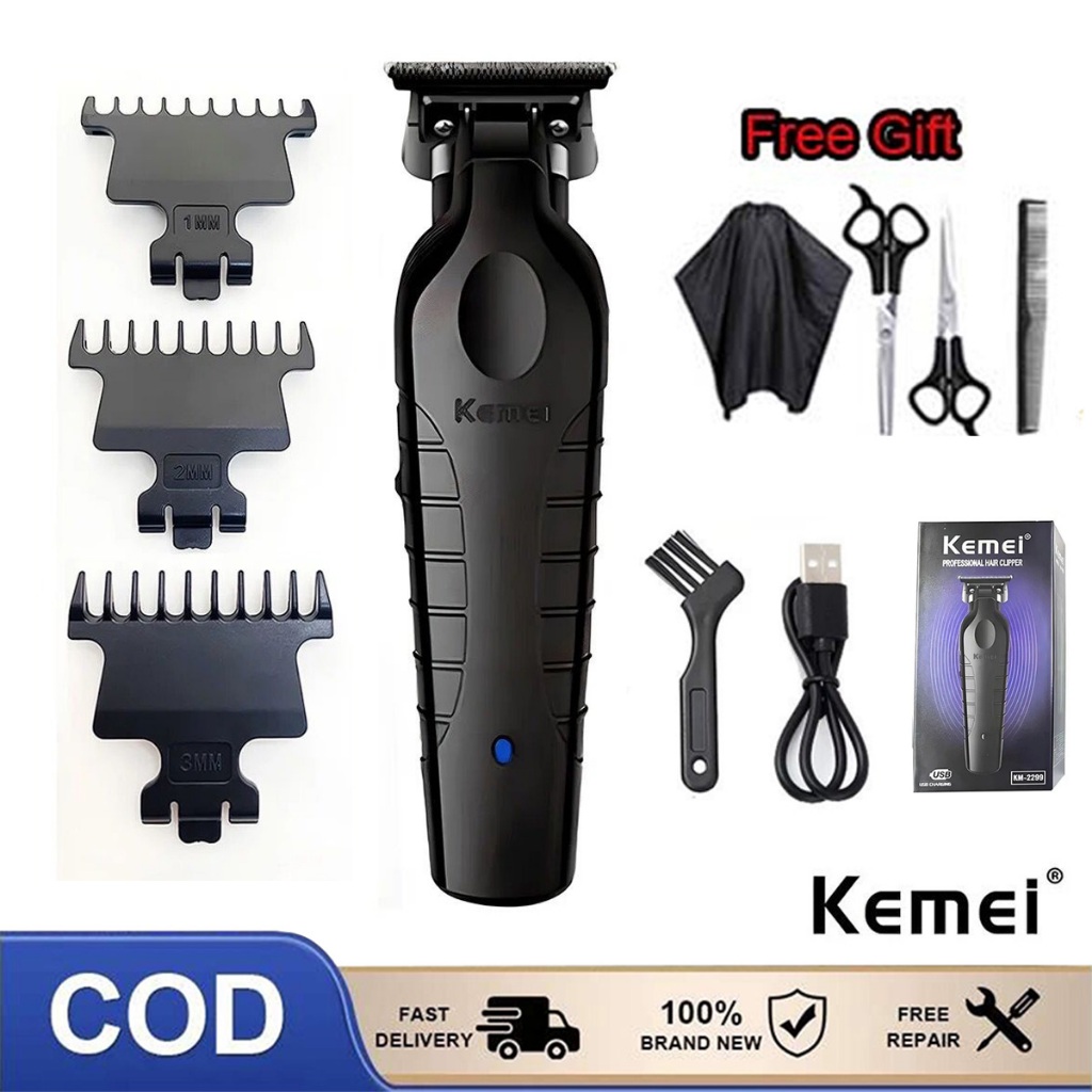 Kemei KM-2299 Professional Hair Trimmer Detailer Barber Electric Clipper Cordless Finish Cutting ...