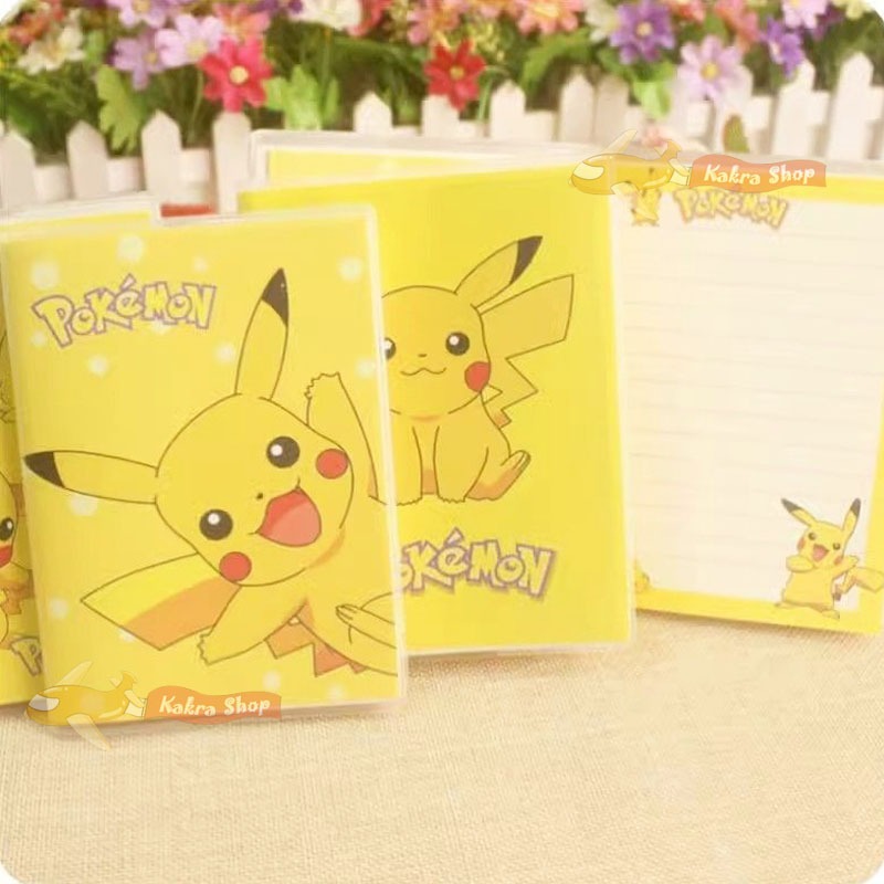 4pcs Pokemon Color Page Notebook Pikachu Rubber Sleeve Notepad Student ...