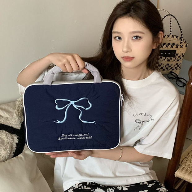 Laptop Bag Ins Cute Embroidered Bow Tablet PC Liner Package Suitable ...