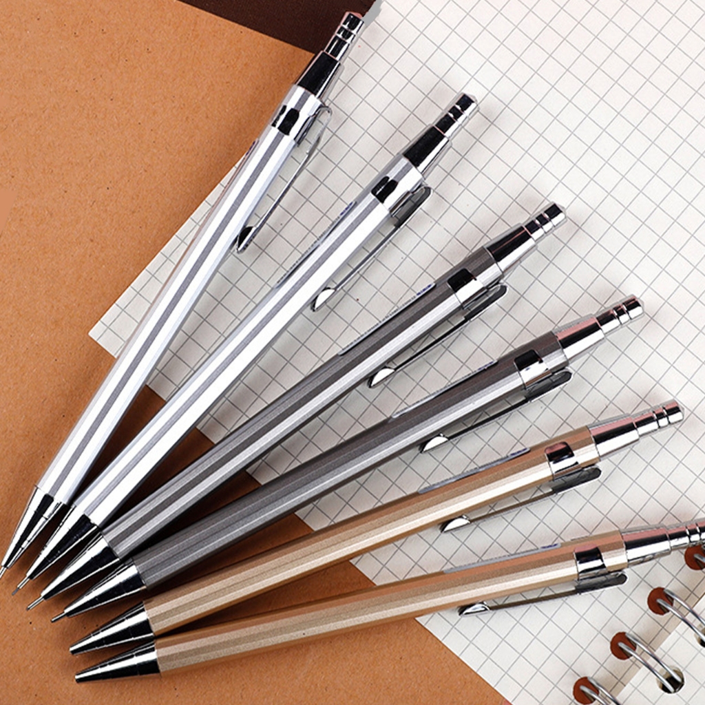 Simple Metal Mechanical Pencil Creative Press Pen 0.5/0.7 Student ...