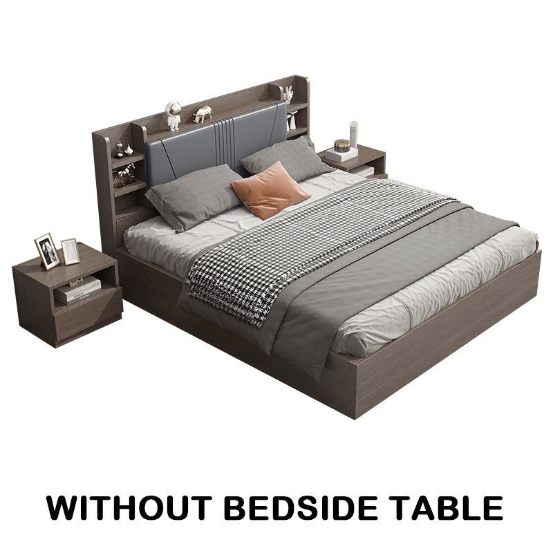 【Free Installation】HDB Oversized Storage Bed Solid Wooden Bed Frame ...