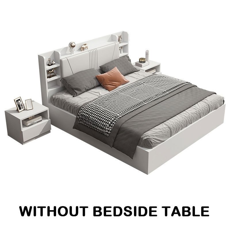 【Free Installation】HDB Oversized Storage Bed Solid Wooden Bed Frame ...