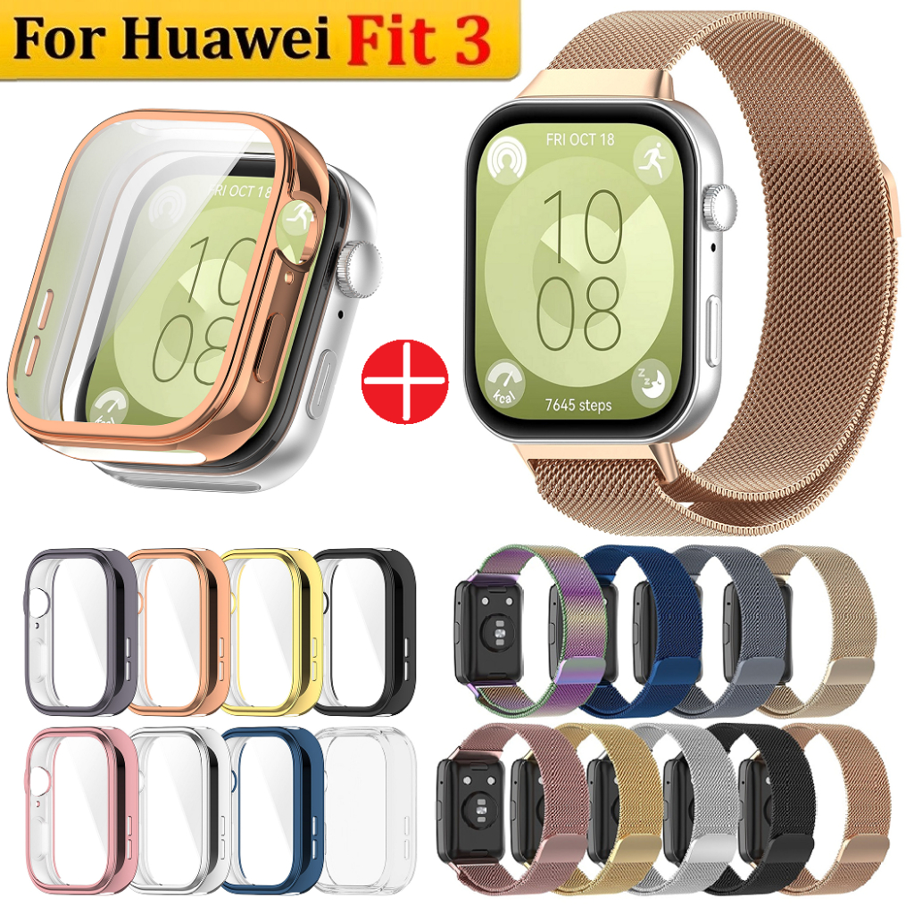 Milanese Huawei Watch fit 3 Strap Case Stainless Steel Huawei fit 3 ...