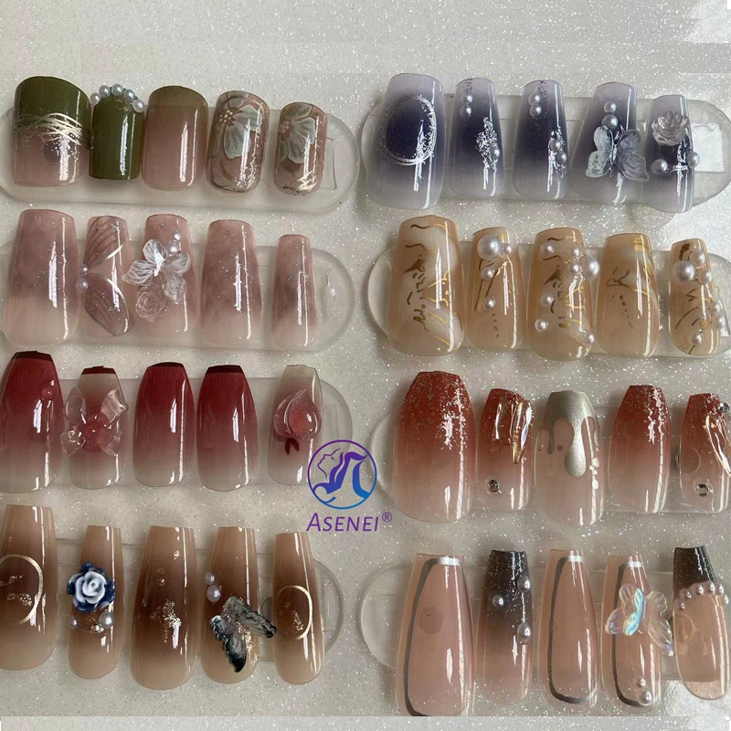 45 designs Press On Nails Fake nails Clubbing Nails 3d False Nails 24 ...