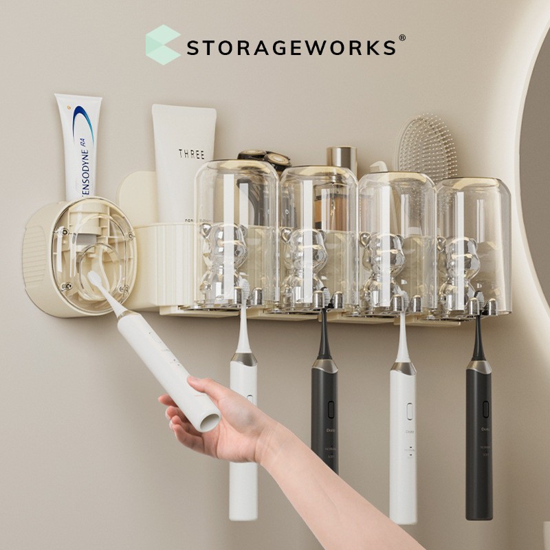 【SG Seller】 StorageWorks Electric Toothbrush Holder Without Punching ...