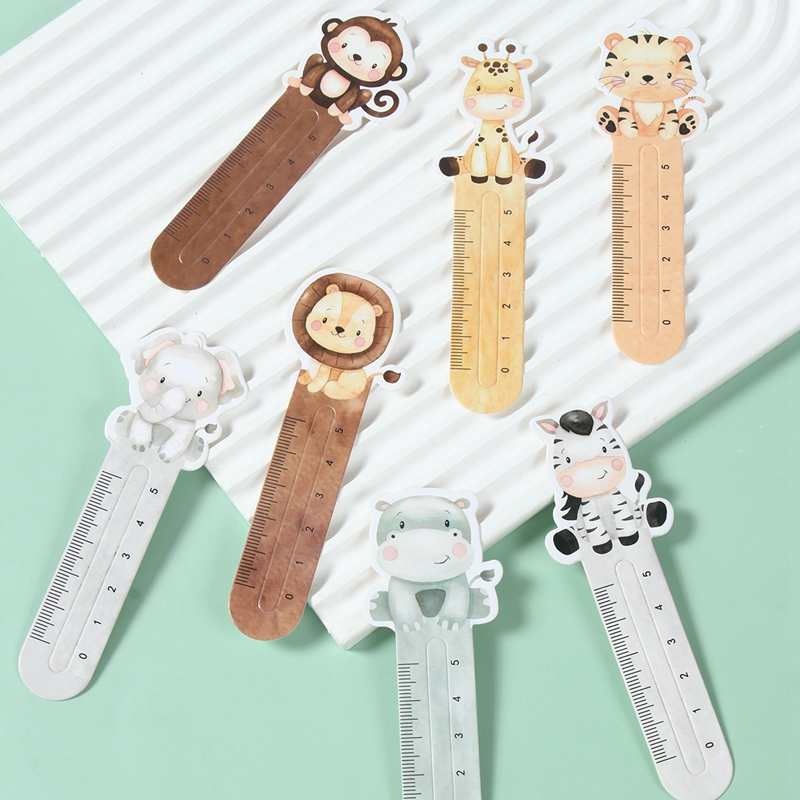 50pcs Cute Animals Bookmarks Ruler Students Learning Tools Dinosaur ...