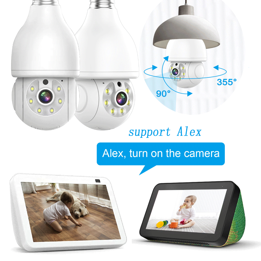 3mp cctv wireless camera outdoor 360° 2mp HD cctv Panoramic Bulb Camera ...