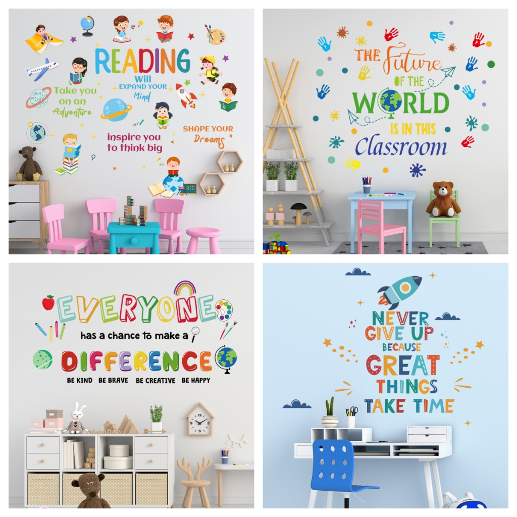 Cartoon Inspirational Children's Room Study Room Educational ...