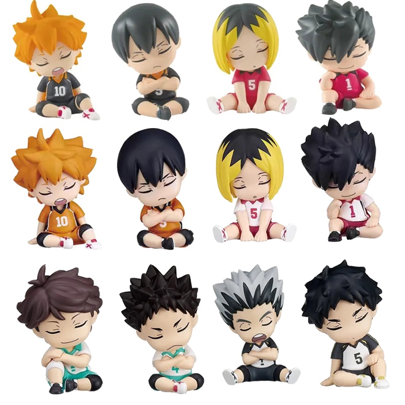 4Pcs/Set Haikyuu Sleep Sit Ver. Figure Hinata Shoyo Tobio Kageyama ...