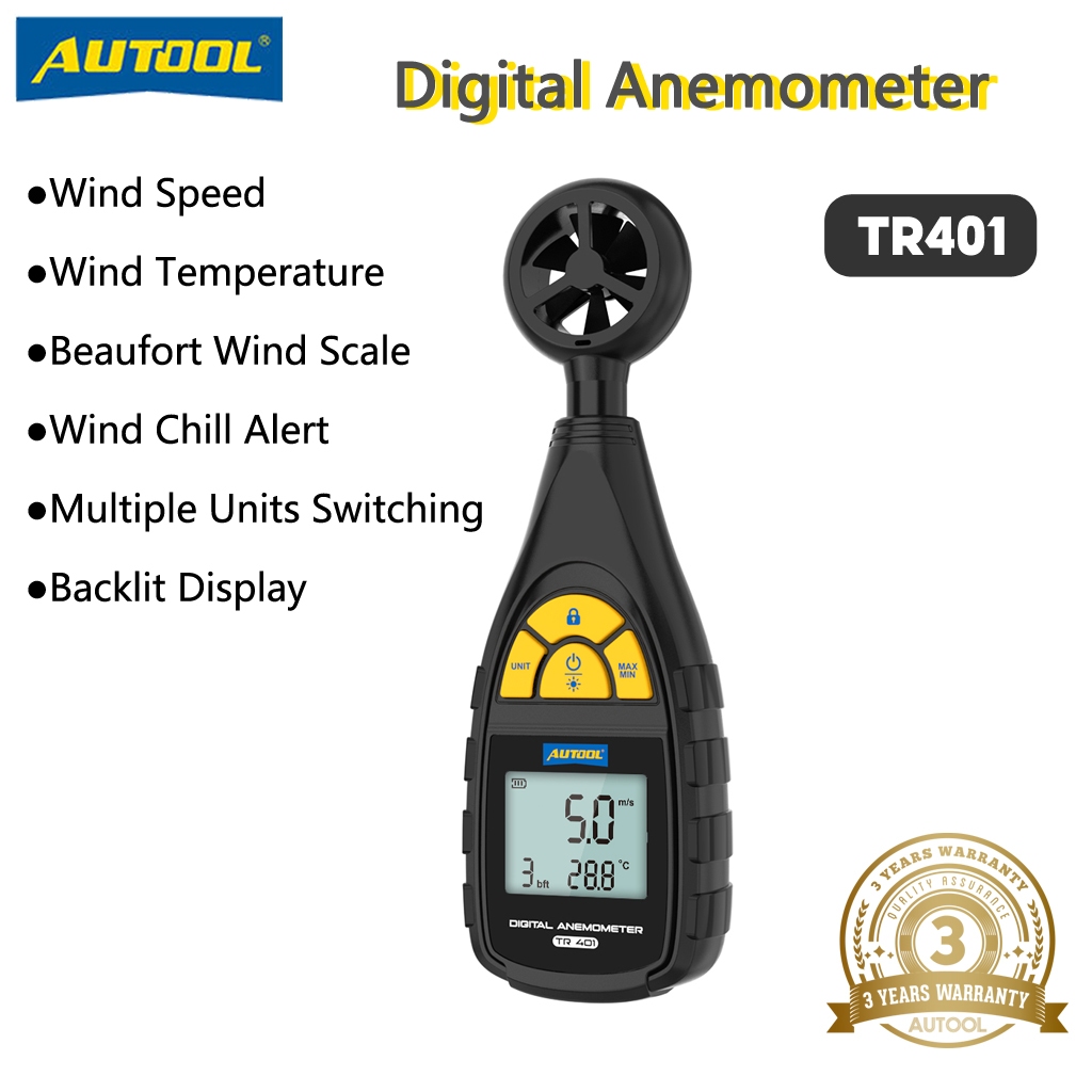 AUTOOL TR401 digital anemometer High Precision Digital Anemometer ...